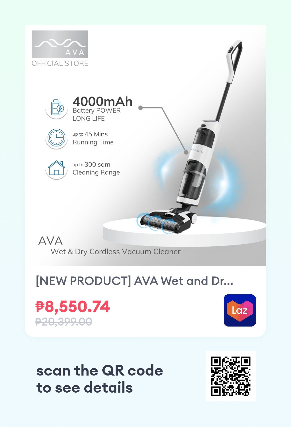 [NEW PRODUCT] AVA Wet and Dry Cordless Vacuum Cleaner, Upright Floor ...