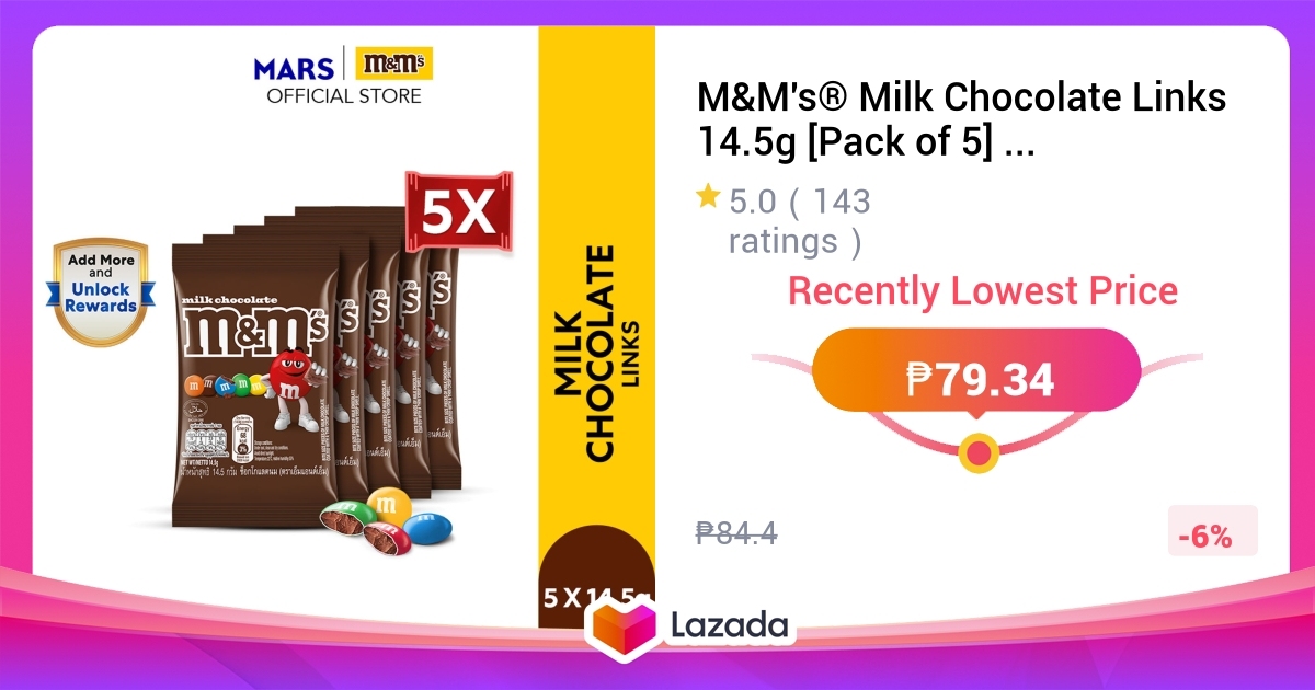 M&M's® Milk Chocolate Links 14.5g [Pack of 5] | Imported Chocolates ...