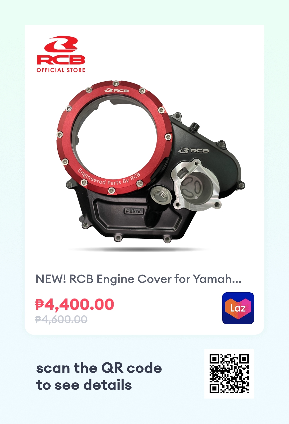 NEW! RCB Engine Cover for Yamaha Sniper 155, Yamaha R15-V3, Yamaha MT ...