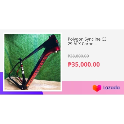 Polygon Syncline C3 29 ALX Carbon Black/Red Medium Frame Only (100% ...
