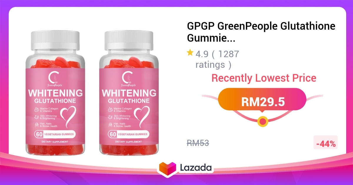 GPGP GreenPeople Glutathione Gummies L-Glutathione with Collagen ...