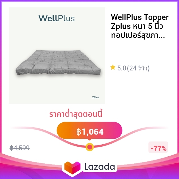 WellPlus Topper Zplus หนา 5 นิ้ว ทอปเปอร์สุขภาพ ท็อปเปอร์ รุ่น Zplus ...
