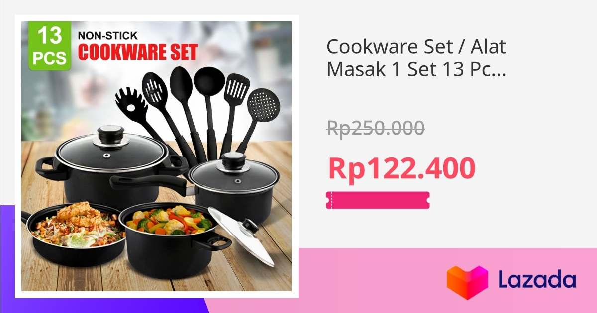 Cookware Set / Alat Masak 1 Set 13 Pcs / Panci Masak Set / 13 Pcs ...