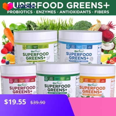 Biofinest Superfood Greens+ Powder Drink - 40+ Nutrients Prebiotics ...