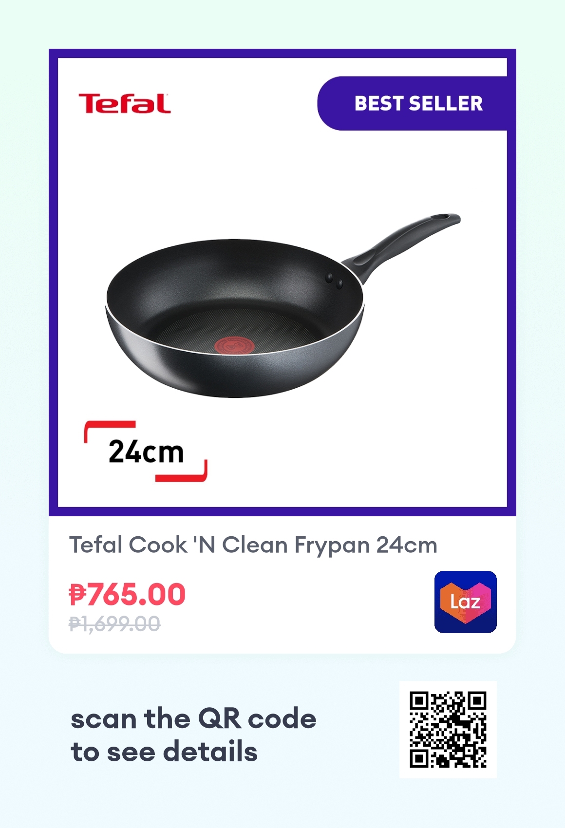 Tefal Cook 'N Clean Frypan 24cm