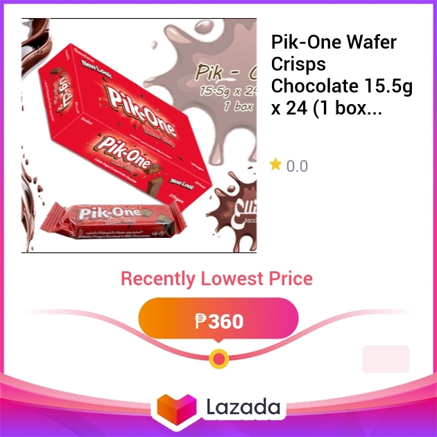 Pik-One Wafer Crisps Chocolate 15.5g x 24 (1 box) - Ellie's Chocolates