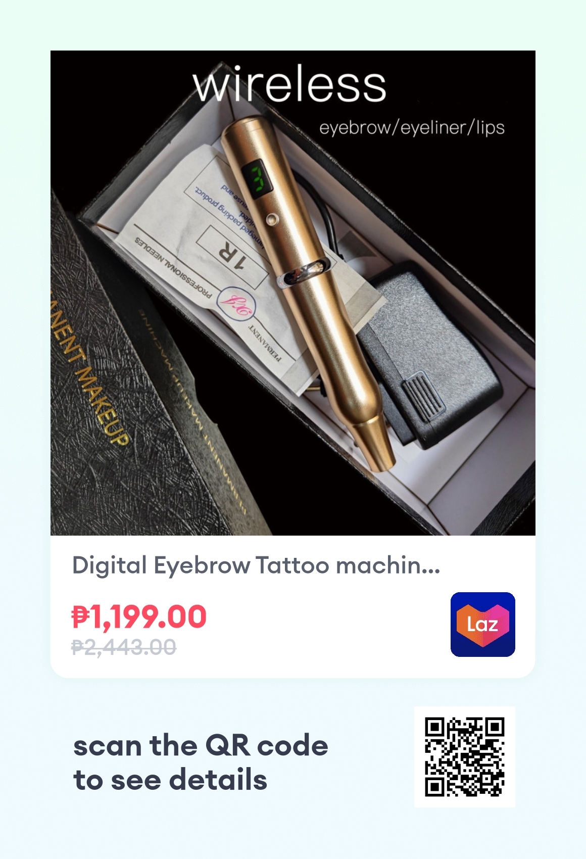 Digital Eyebrow Tattoo machine Wireless machine Pen Permanent Makeup ...