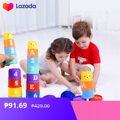0-3 Years Early Education Fun Set of Cups Jenga Old Educational Toys ...