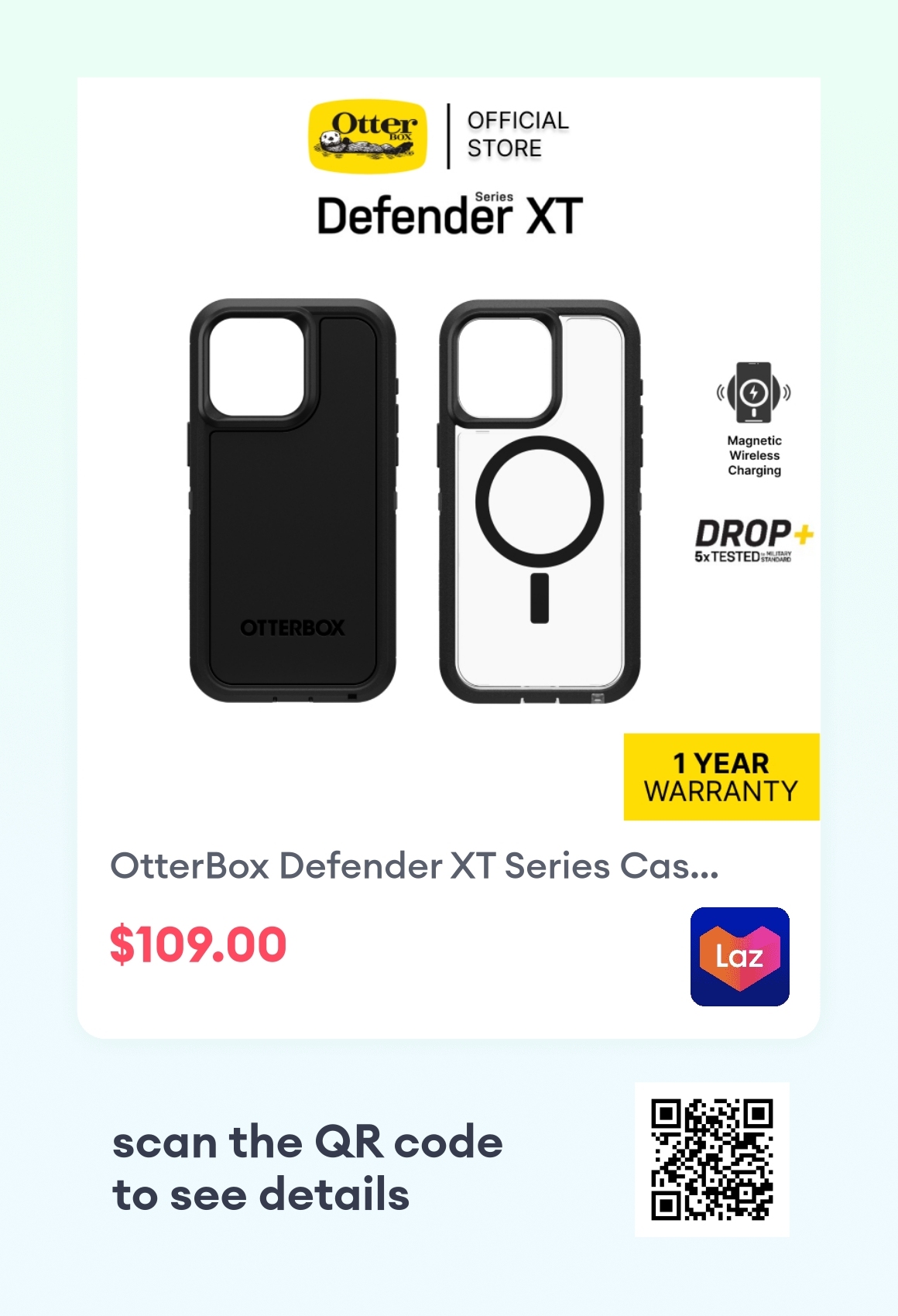 OtterBox Defender XT Series Case for iPhone 15 Pro/15 Pro Max | 1 Year ...