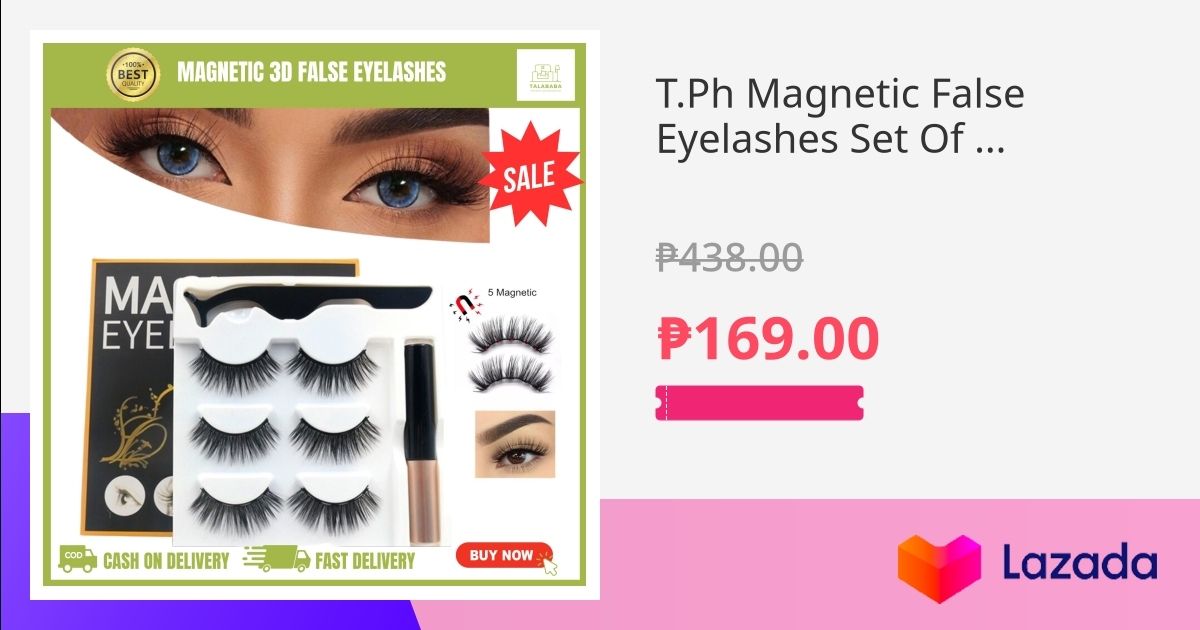 T.Ph Magnetic False Eyelashes Set Of 3 Pairs Magnetic Eyelashes Set ...