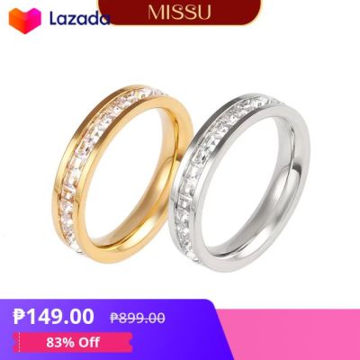 Missu 925 Silver/24K Gold Full Diamond Ring for Women Fashion Jewelry ...