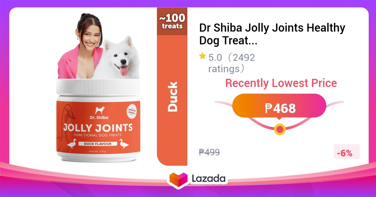 Dr Shiba Jolly Joints Healthy Dog Treats Supplement Snacks for Pets for Dog Joint Support with ...