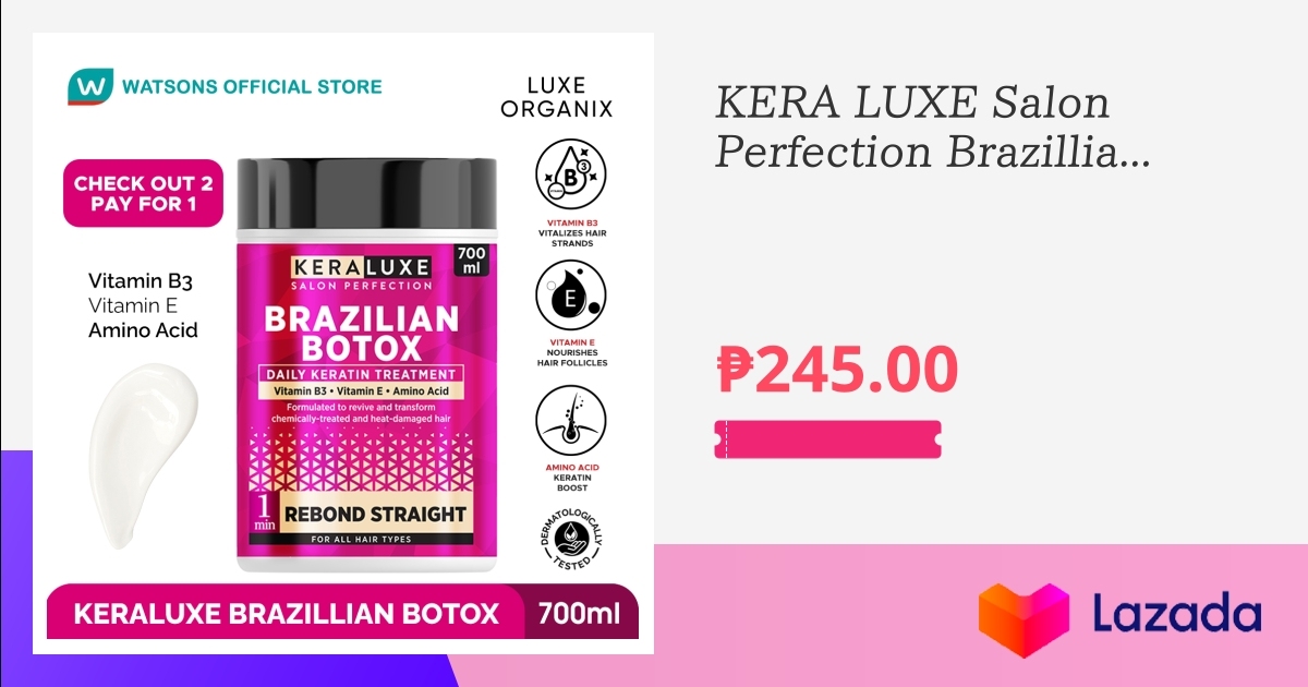 KERA LUXE Salon Perfection Brazillian Botox Daily Keratin Treatment ...