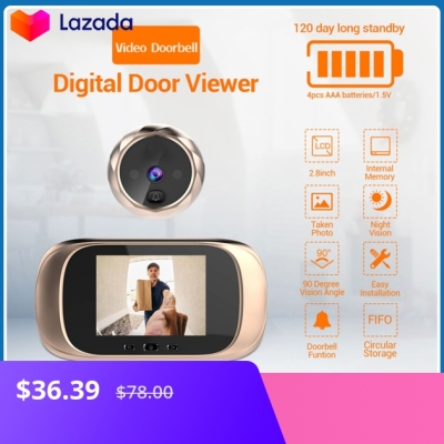 【SG STOCK】2.8 inch LCD screen night vision camera door monitor peephole ...