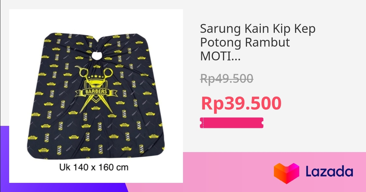 Sarung Kain Kip Kep Potong Rambut MOTIF Barber KUNING Salon Barbershop
