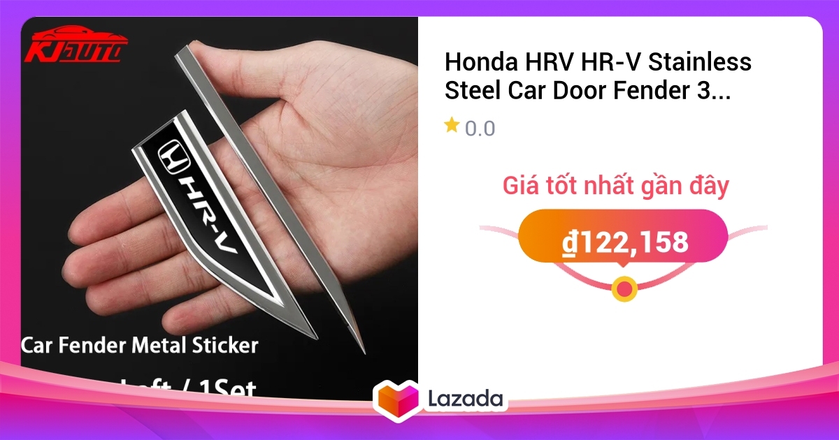 Honda HRV HR-V Stainless Steel Car Door Fender 3D Metal Side Logo ...