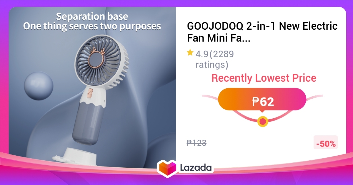 GOOJODOQ 2-in-1 New Electric Fan Mini Fan Rechargeable Table Fan ...