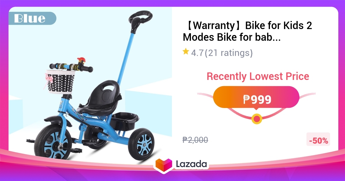 【Warranty】Bike for Kids 2 Modes Bike for baby Trolley Baby 3 Wheels ...