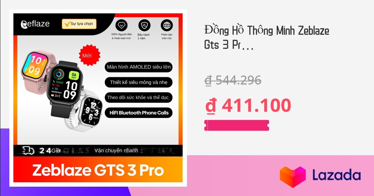 Đồng Hồ Thông Minh Zeblaze Gts 3 Pro Mới Nhất Với Màn Hình Amoled Hd ...