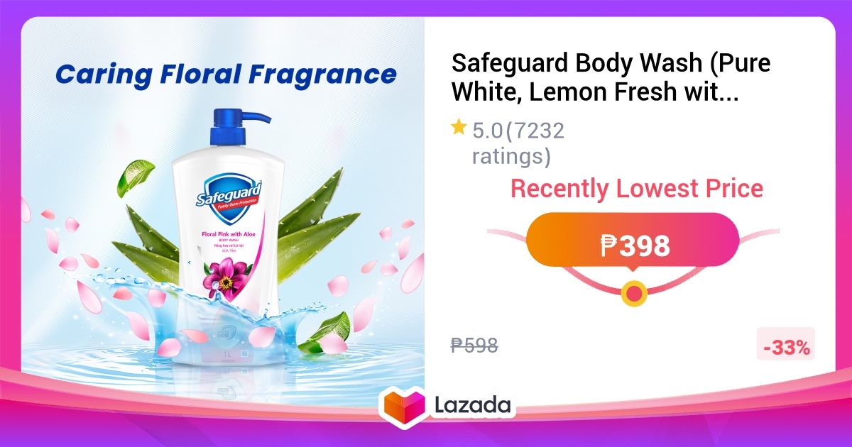 Safeguard Body Wash Pure White Lemon Fresh With Vitamin C Floral