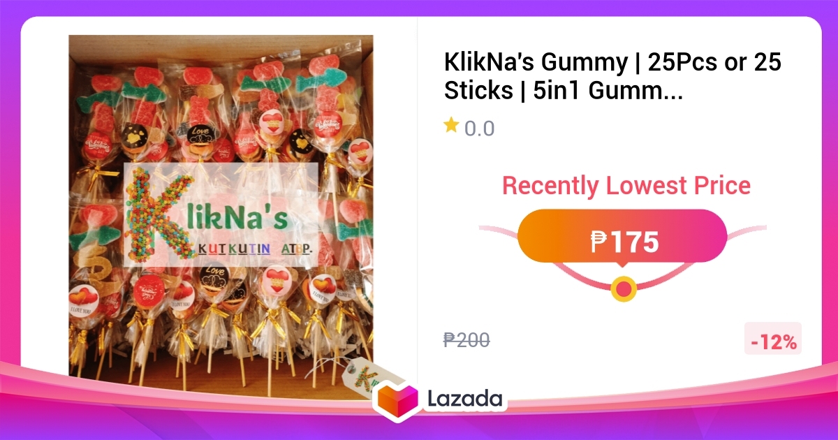 KlikNa's Gummy | 25Pcs or 25 Sticks | 5in1 Gummy in a Stick | 5 Yummy ...