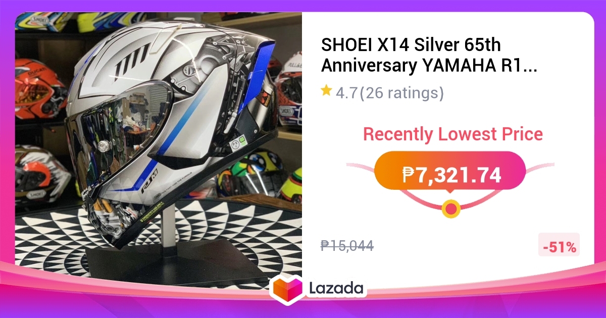 SHOEI X14 Silver 65th Anniversary YAMAHA R1M Helmet Riding Cross ...