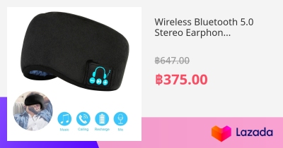 Wireless Bluetooth 5.0 Stereo Earphone Soft Washable Sleeping Eyeshade ...