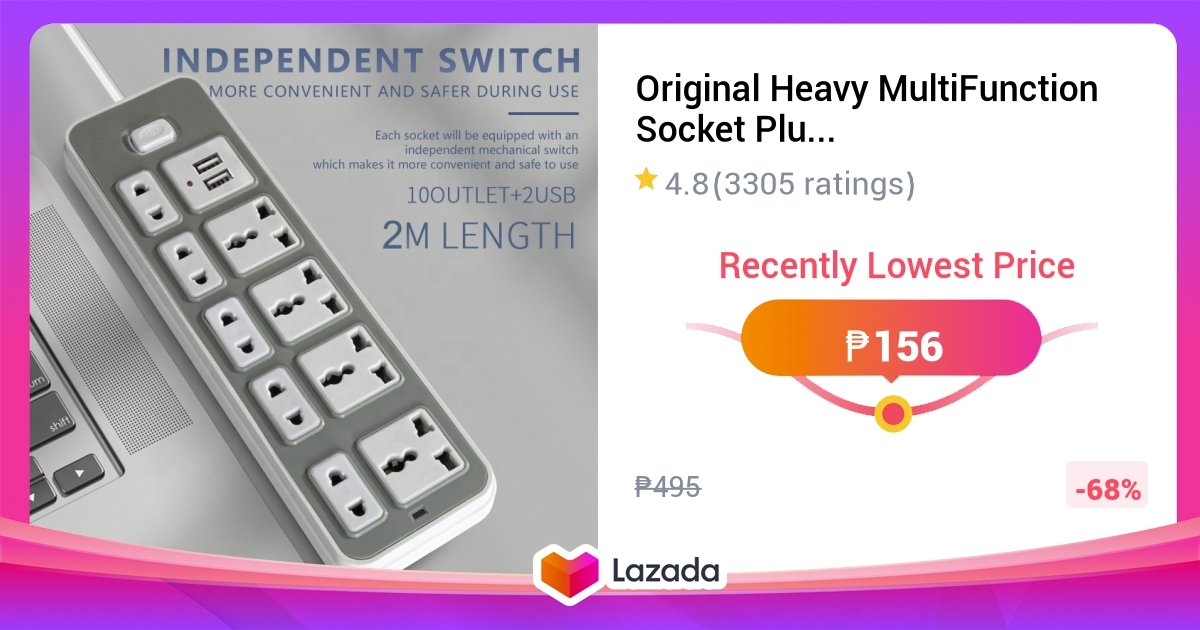 Original Heavy MultiFunction Socket Plug Universal Socket Power Strip ...