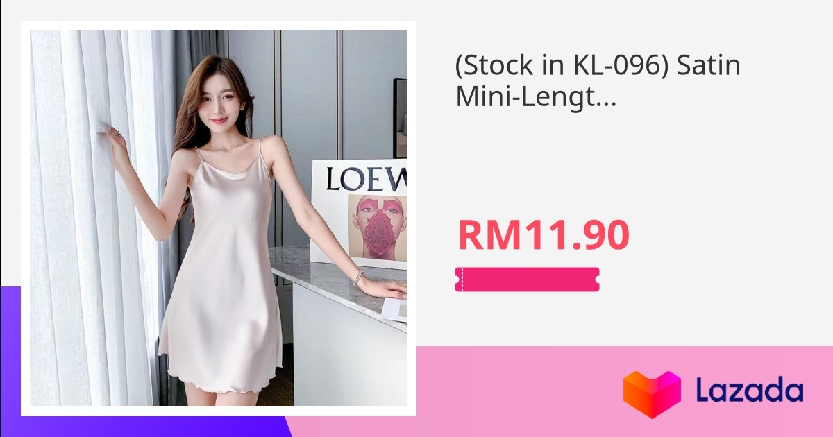 (Stock in KL-096) Satin Mini-Length Suspender Dress Women's Thin Suit ...