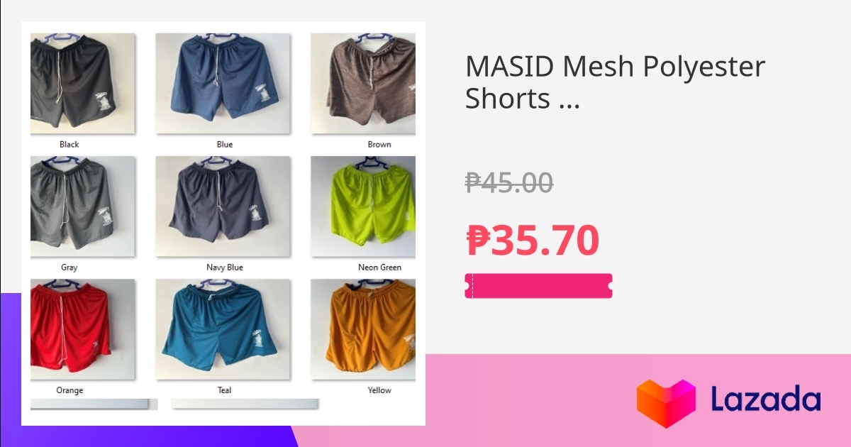 MASID Mesh Polyester Shorts - Breathable quick dry mesh polyester fabric