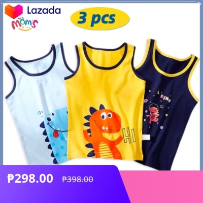 High Quality Sleeveless Top Cartoon Design 3 Pcs Set Cotton Sando for ...