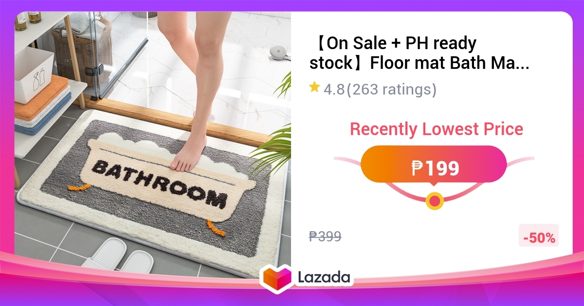 【On Sale + PH ready stock】Floor mat Bath Mat Kitchen Carpet 40*60cm ...