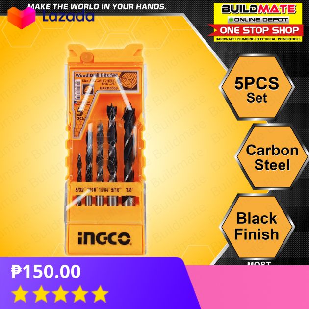 INGCO 5PCS/SET Wood Drill Bits Set UAKD5058 •BUILDMATE• IHT | Online ...