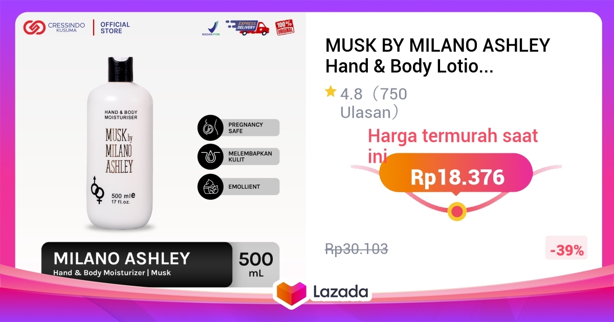 MUSK BY MILANO ASHLEY Hand & Body Lotion Moisturiser