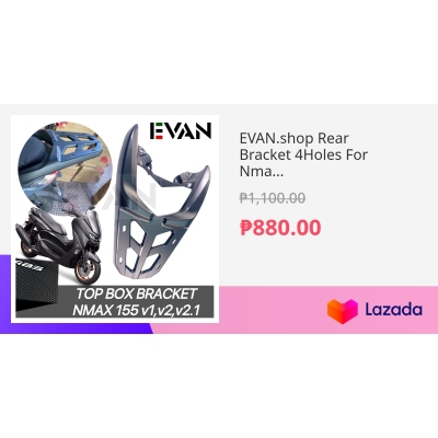 EVAN.shop Rear Bracket 4Holes For Nmax 155 v1,v2,v2.1 Top Box Universal ...