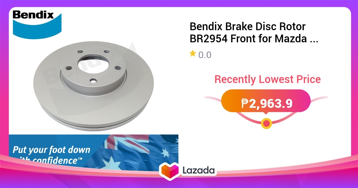 Bendix Brake Disc Rotor BR2954 Front for Mazda 3 2004-2013