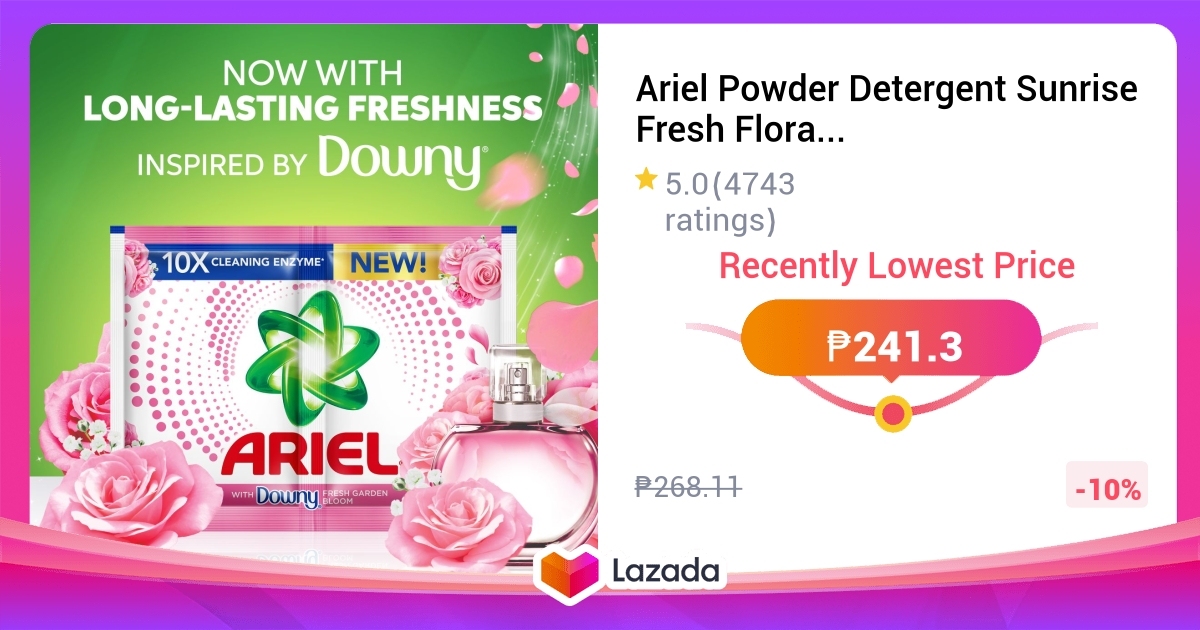 Ariel Powder Detergent Sunrise Fresh Floral Passion Antibac Golden ...