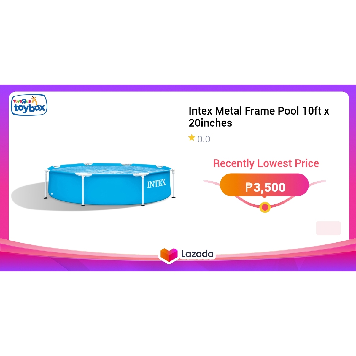 Intex Metal Frame Pool 10ft x 20inches