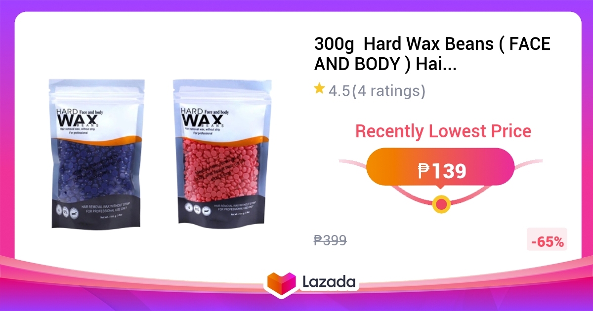 300g Hard Wax Beans ( FACE AND BODY ) Hair Removal Wax WITHOUT Strip ...