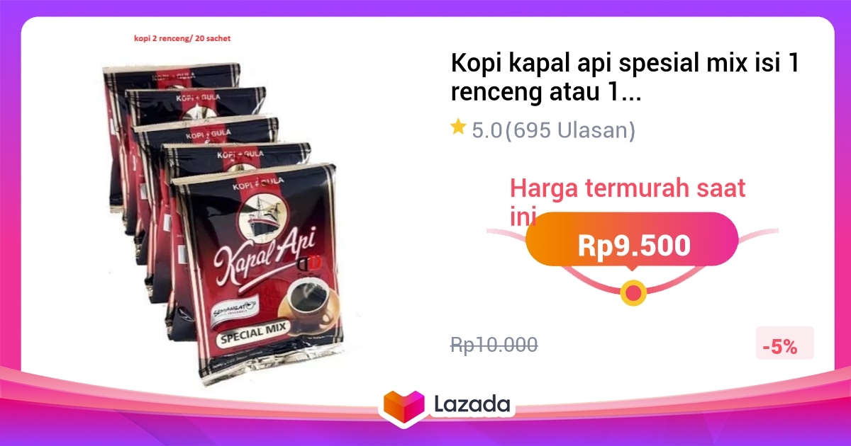 Kopi kapal api spesial mix isi 1 renceng atau 10 pcs & 1 pcs kopi hitam