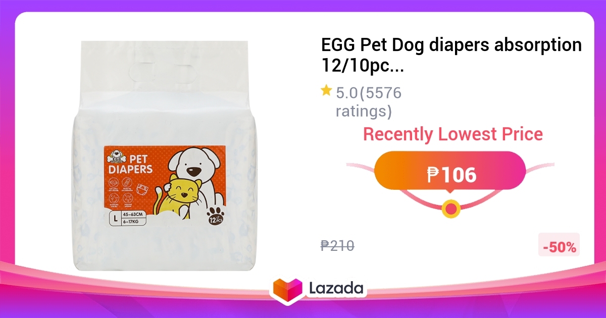 EGG Pet Dog diapers absorption 12/10pcs Female/Male Rapid Disposable ...