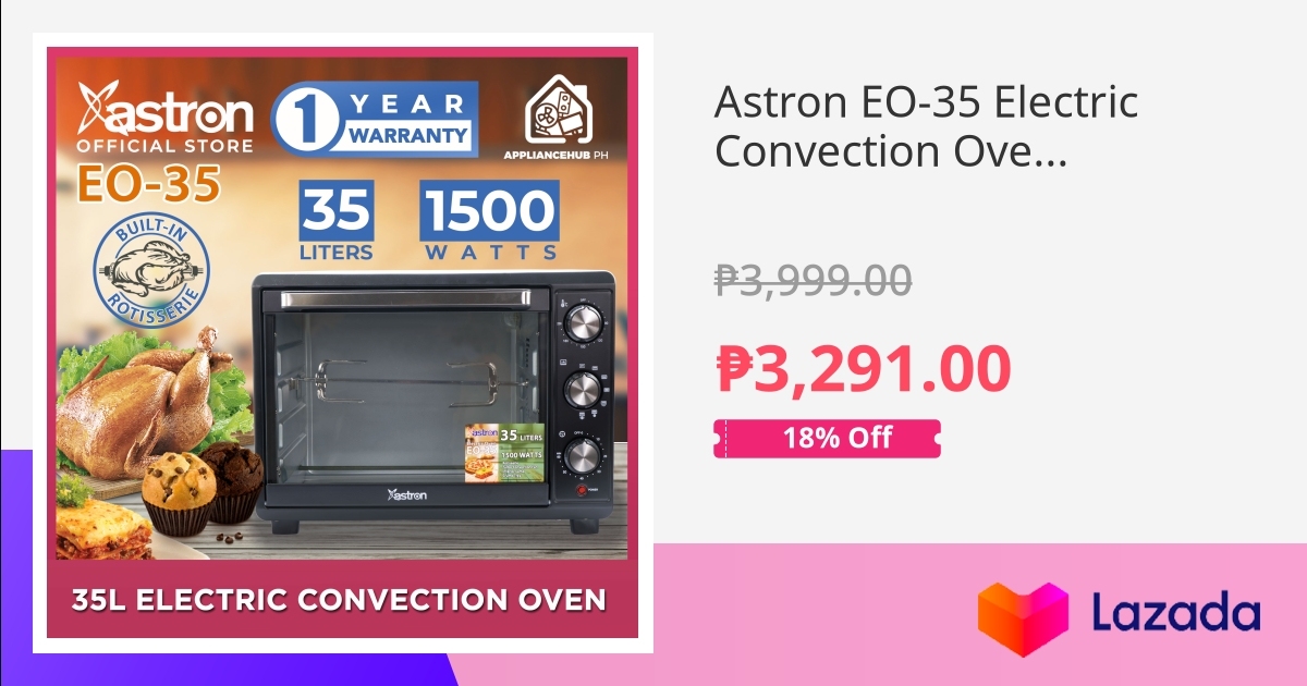 Astron EO-35 Electric Convection Oven with Built-in Rotisserie and ...