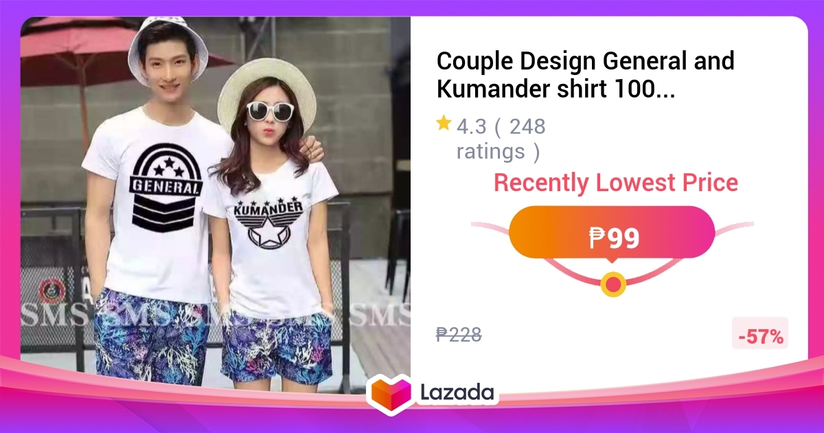 Couple Design General and Kumander shirt 100% Cotton Best Seller Couple ...