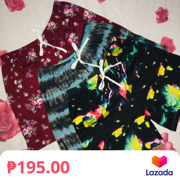 3 PCS GARTERIZED COMFY SHORTS ( fit to small to Large)