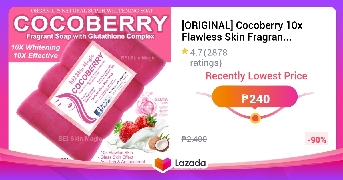 [ORIGINAL] Cocoberry 10x Flawless Skin Fragrant Soap with Glutathione ...