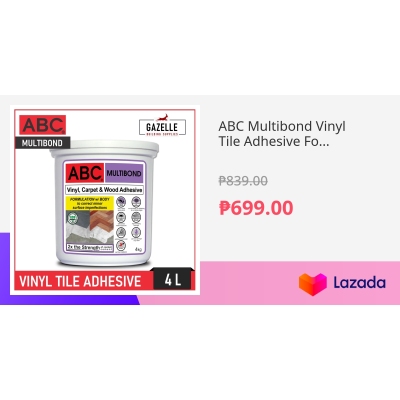 ABC Multibond Vinyl Tile Adhesive For Vinyl, Carpet, Wood Adhesive - 4L