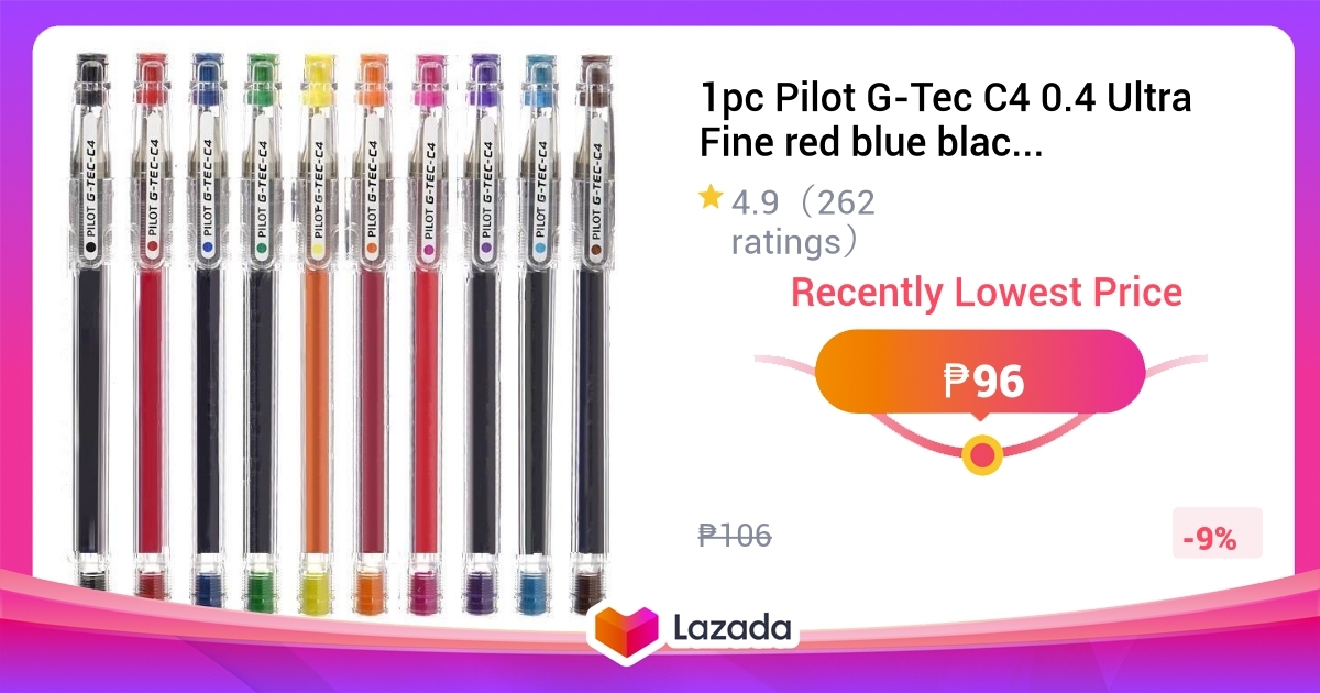 1pc Pilot G-Tec C4 0.4 Ultra Fine red blue black green violet Maica ...