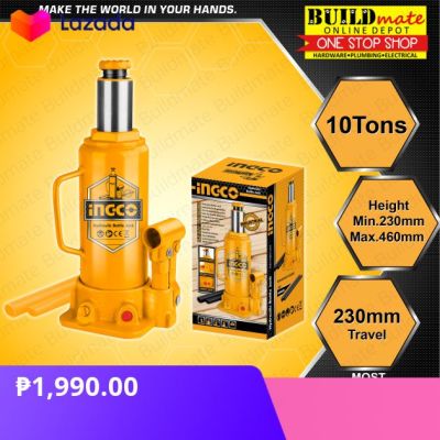 INGCO Hydraulic Bottle Jack 10 TONS HBJ1002 •BUILDMATE• IHT