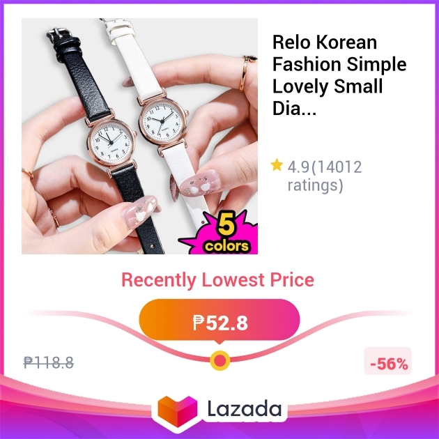 Relo Korean Fashion Simple Lovely Small Dial Watch Casual Leather Strap ...