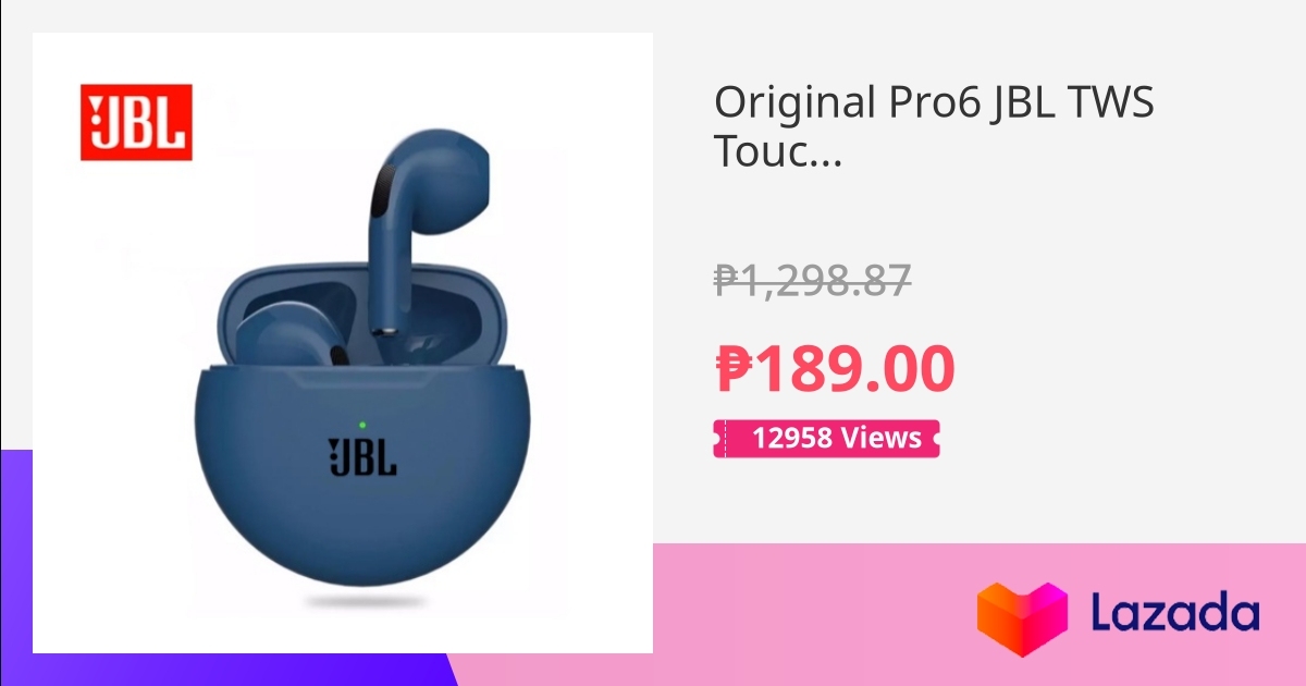 Original Pro6 JBL TWS Touch Wireless/Bluetooth 5.0/Sports/Music ...